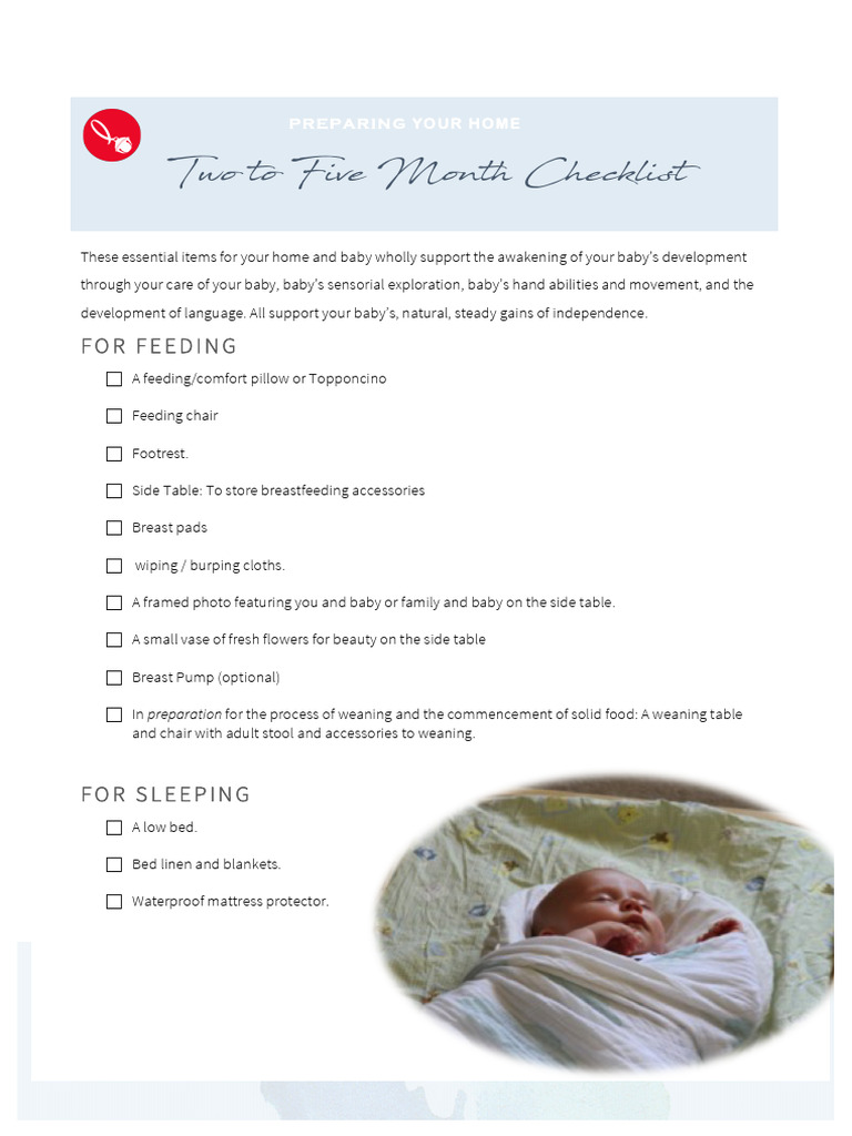 BABY - Preparing The Home Checklist (2-5 Months) .pdf · إصدار ‏١‏ | PDF ...