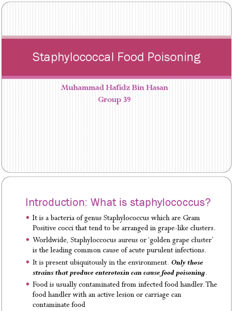 Staphylococcal Food Poisoning | PDF | Staphylococcus | Foodborne Illness