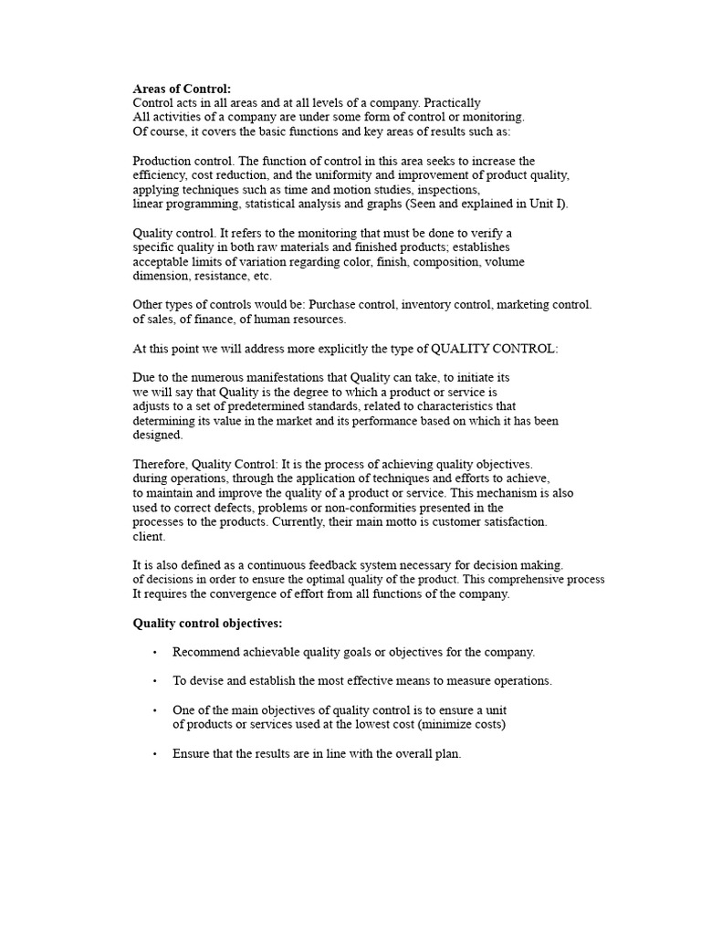 Comprehensive Guide to Quality Control | PDF | Quality (Business)