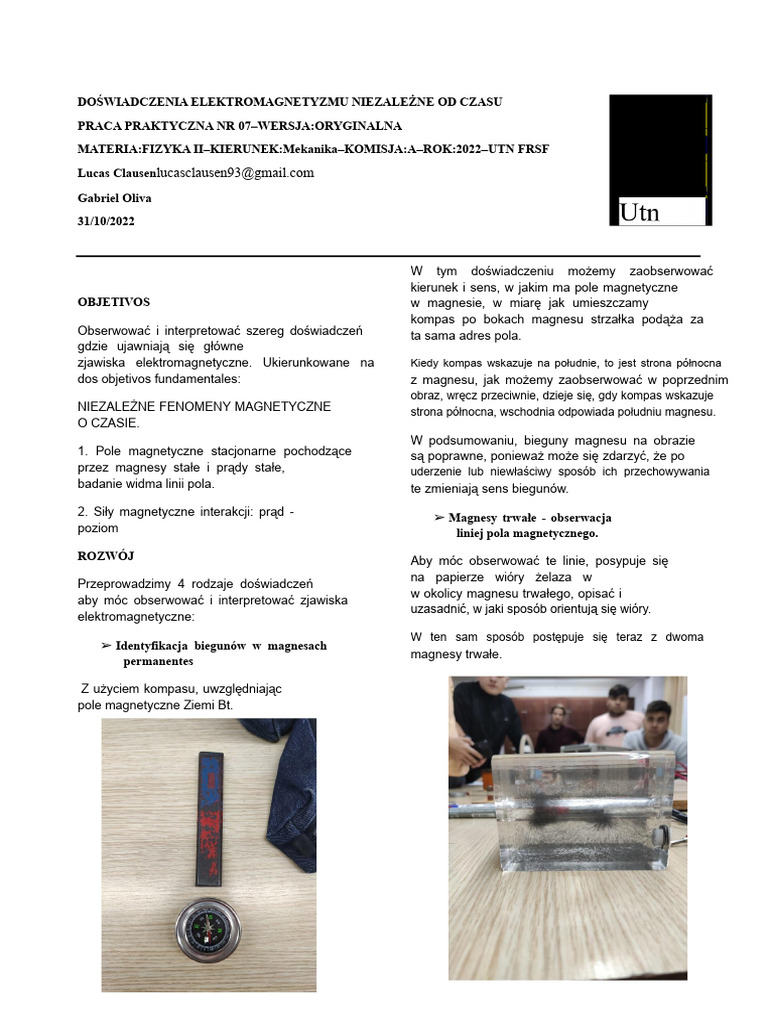 TP 7-Doświadczenia Elektromagnetyzmu Niezależne Od Czasu-Lucas Clausen ...