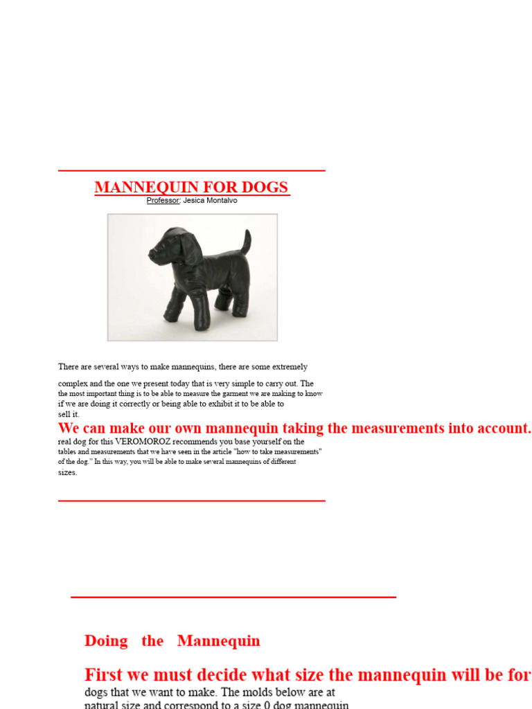 DIY Dog Mannequin Creation Guide | PDF | Seam (Sewing) | Dogs