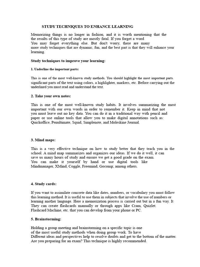 Study Techniques | PDF | Cognitive Science | Cognition
