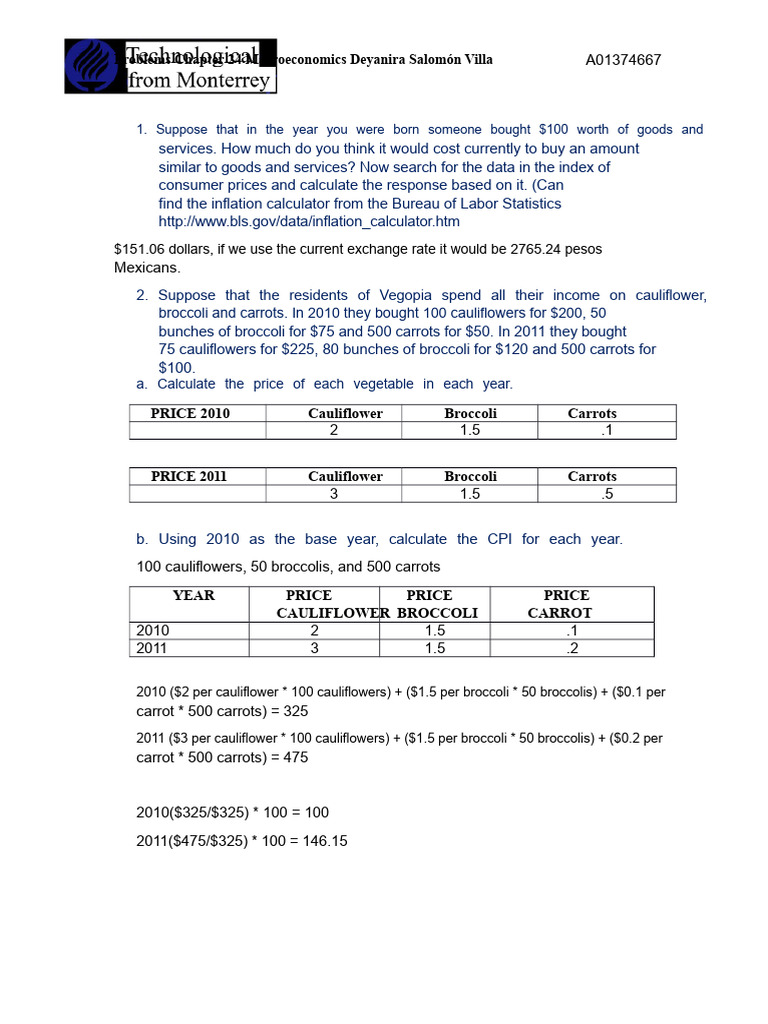 Problems Chapter 24 First 5 | PDF | Consumer Price Index | Inflation