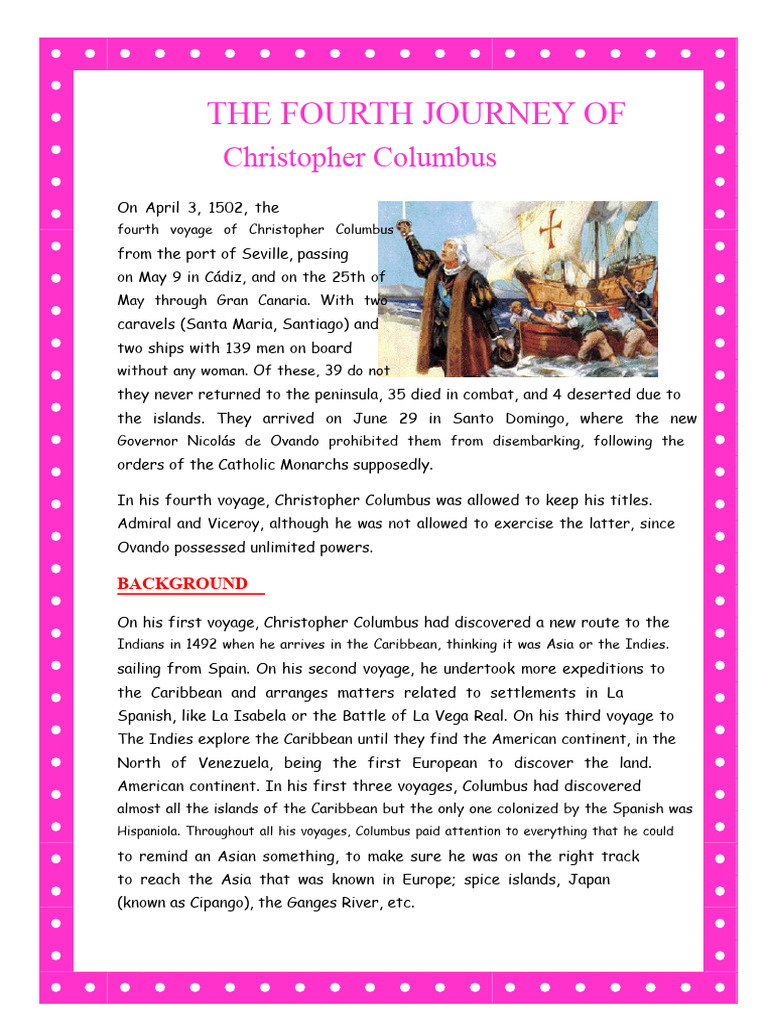 The Fourth Voyage of Christopher Columbus | PDF | Voyages Of ...