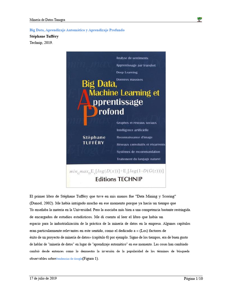 Tanagra Aprendizaje Profundo Tuffery | PDF | Big Data | Aprendizaje ...