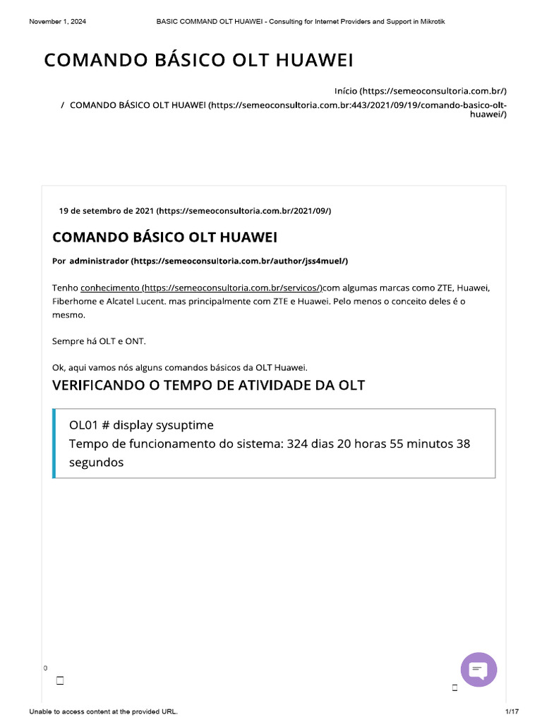 Basic Command Olt Huawei | PDF | Computing | Telecommunications