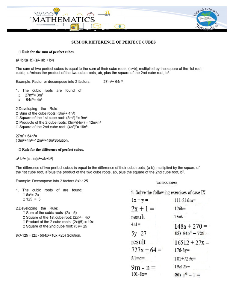 Sum or Difference of Cubes | PDF | Combinatorics | Recreational Mathematics