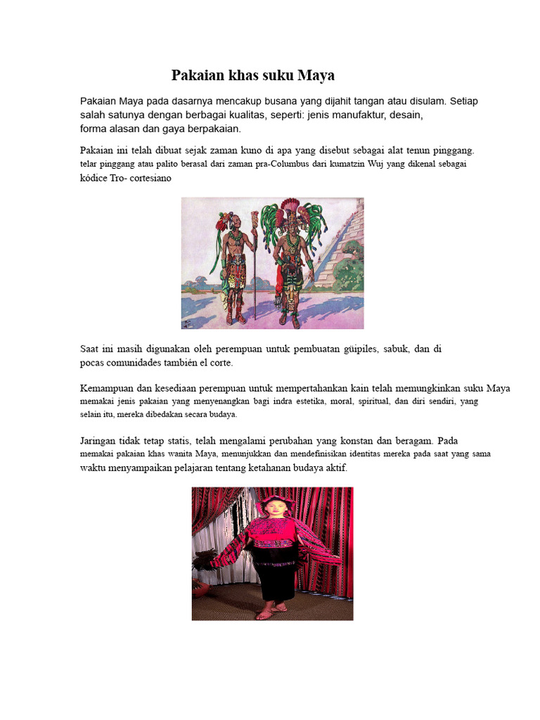 Pakaian Tradisional Orang Maya | PDF