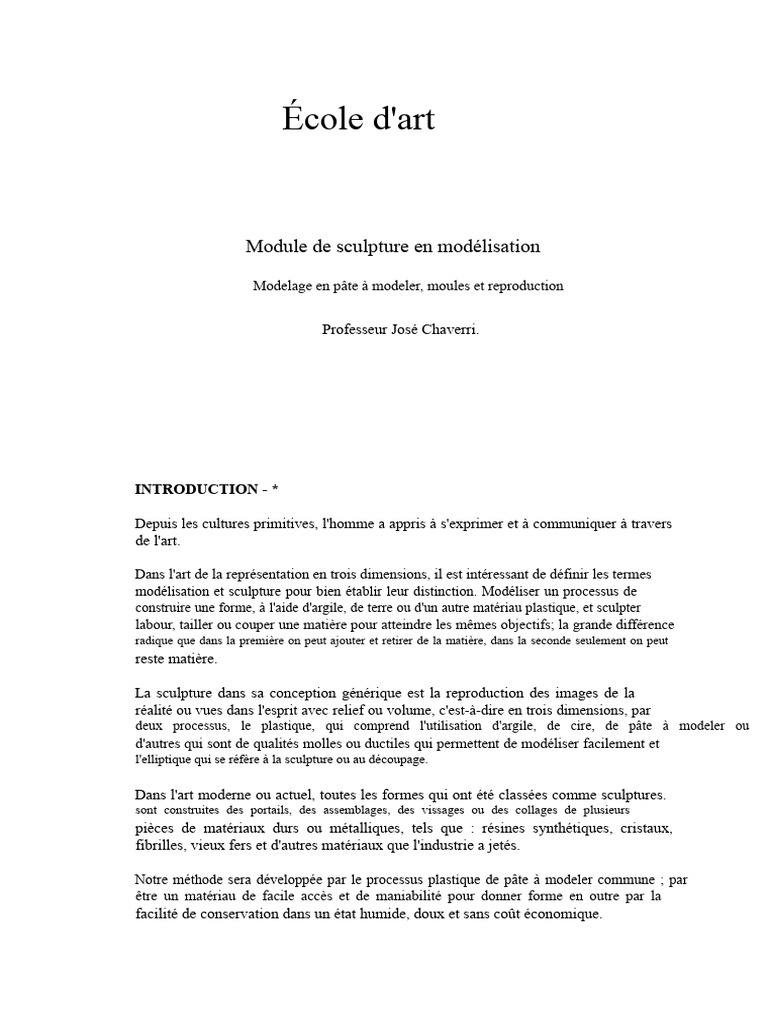 Techniques de sculpture en modélisation | PDF | Papier | Sculpture
