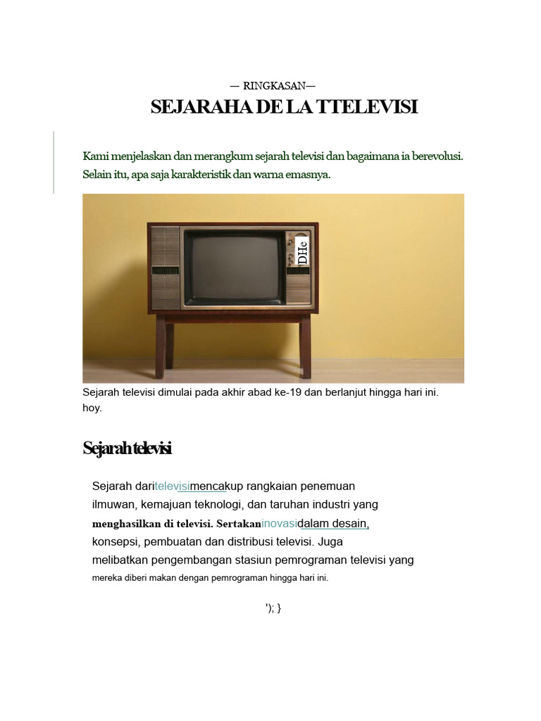 Sejarah Televisi | PDF