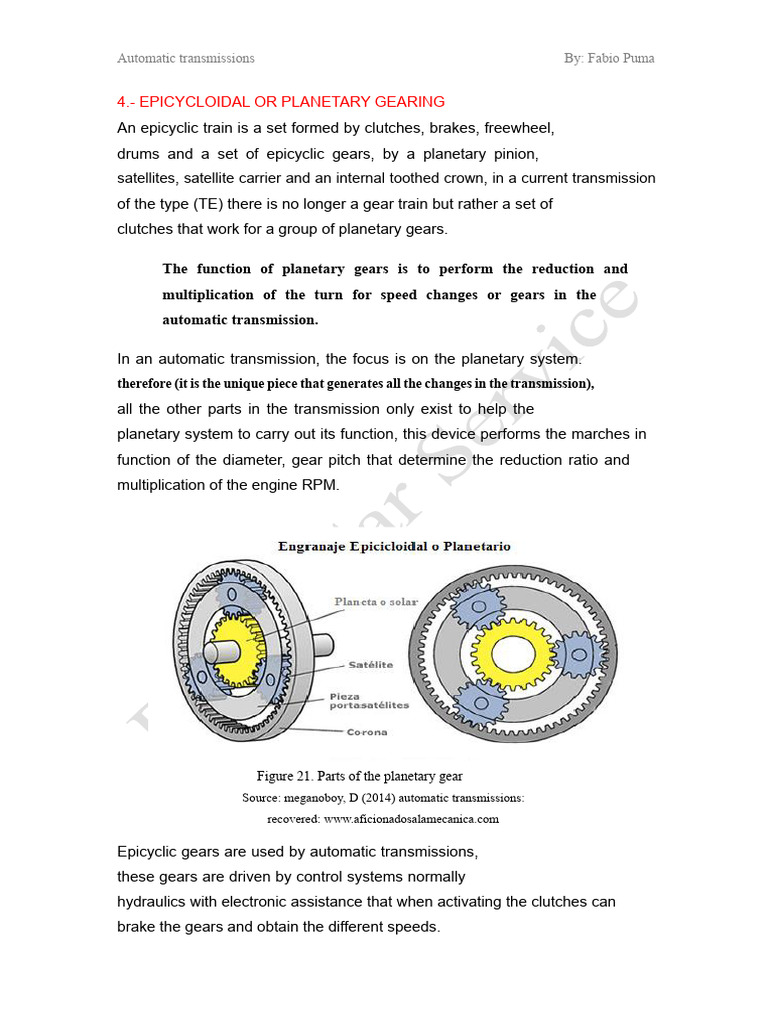 Planetary Gears | PDF | Automatic Transmission | Gear