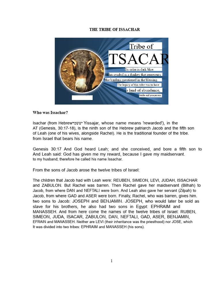 Where Does The Tribe of Issachar Come From? | PDF | Leah | Jacob