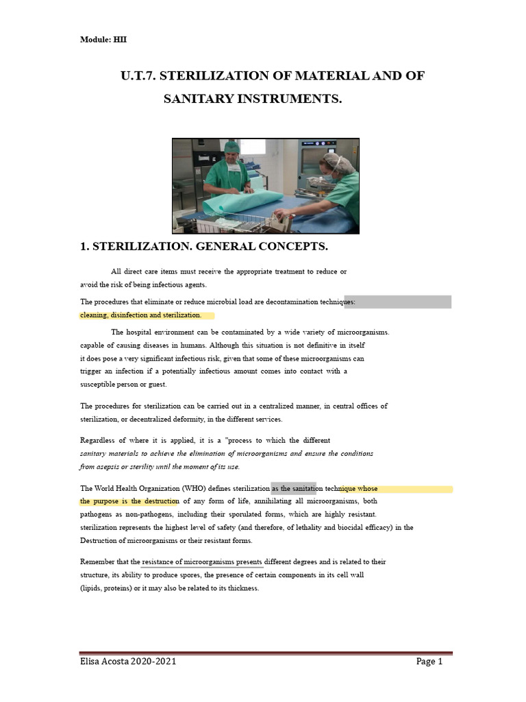 Sterilization Techniques for Medical Instruments | PDF | Sterilization ...