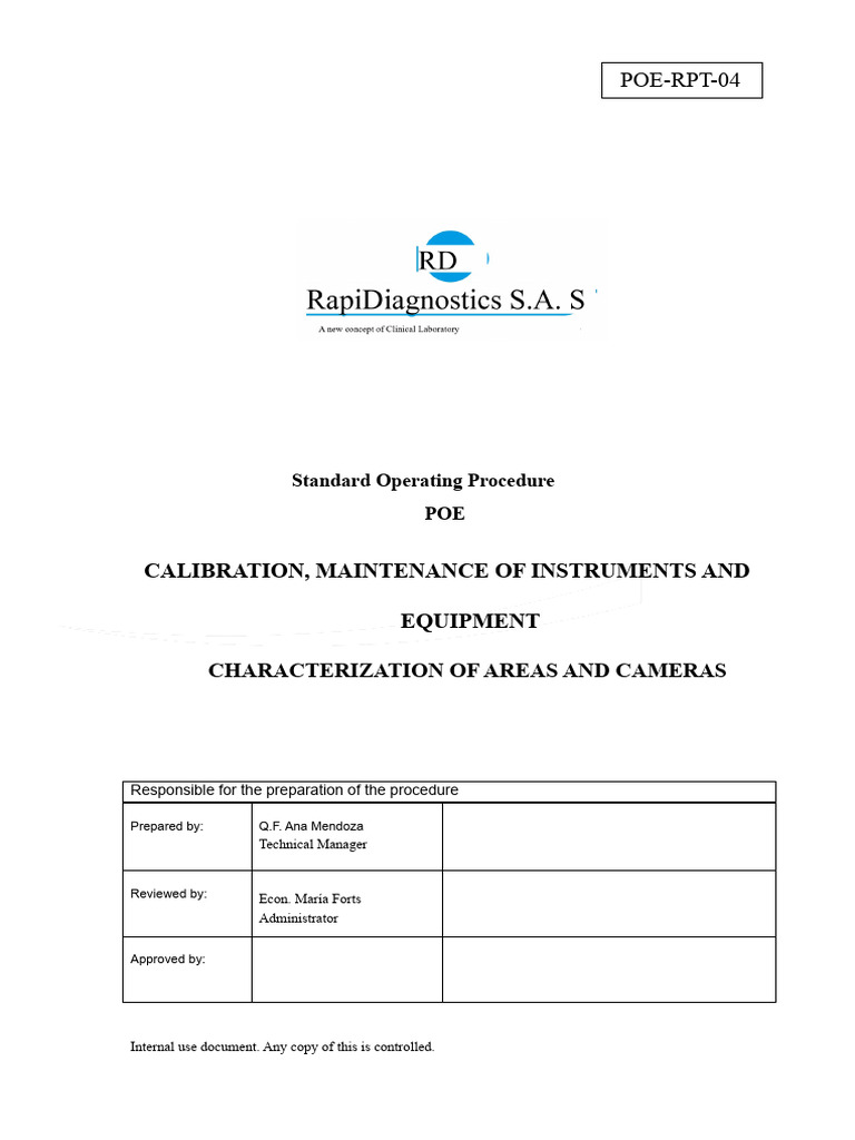POE RPT 04 Calibration and Maintenance of Equipment | PDF | Calibration ...
