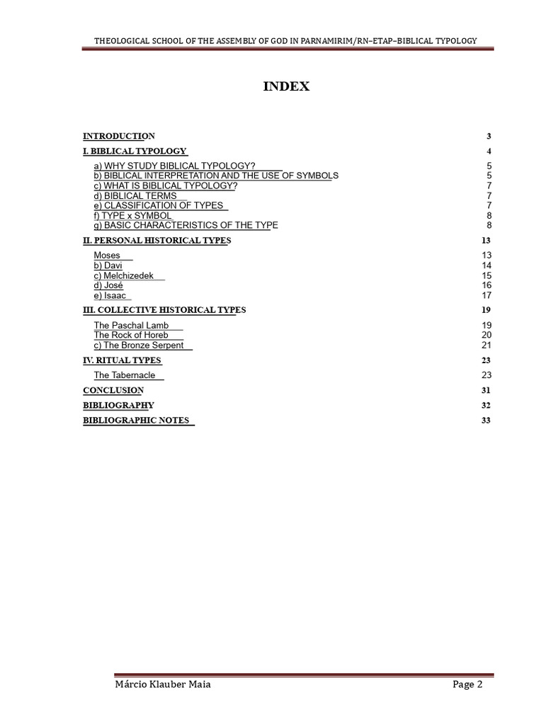 Biblical Typology | PDF | Jesus | Bible
