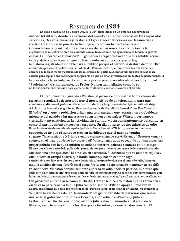Resumen de 1984 | PDF