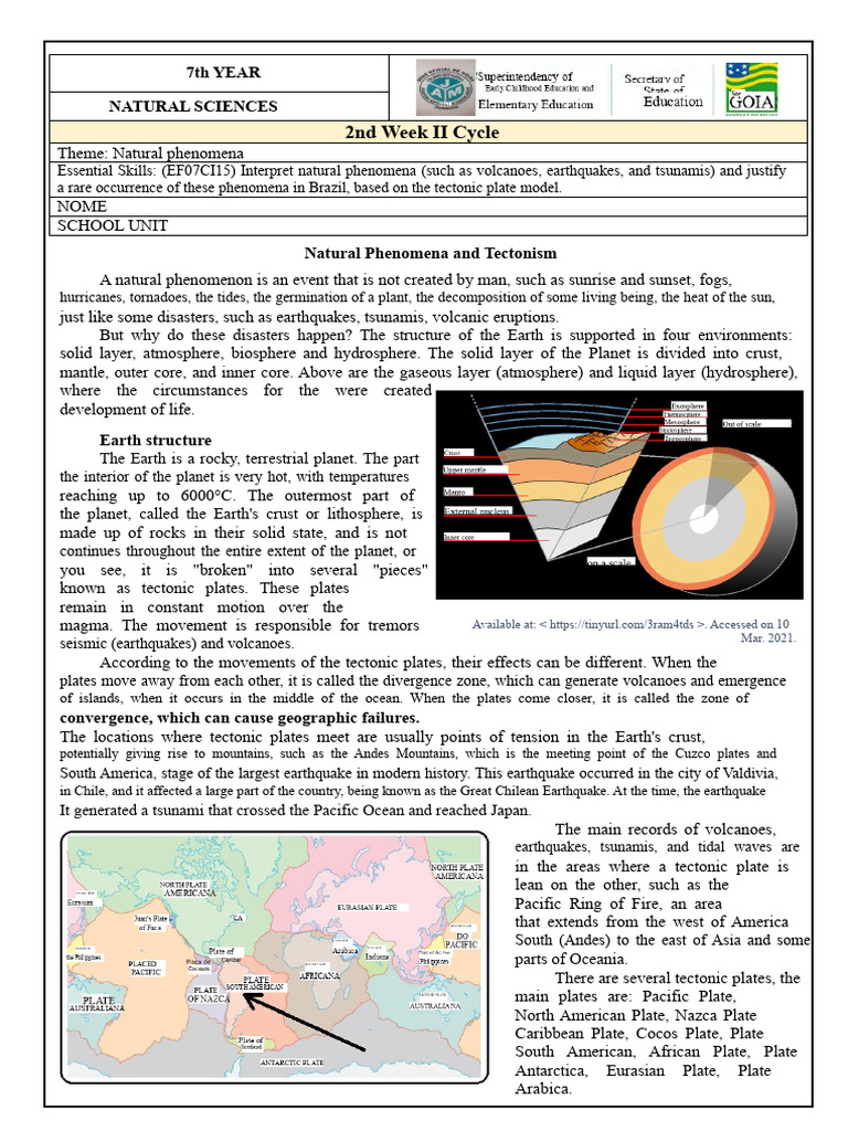 7th GRADE - CN - 2nd Week II Cut | PDF | Plate Tectonics | Volcano