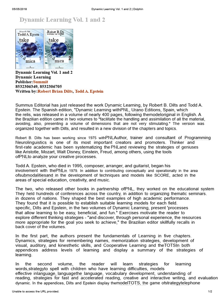 Dynamic Learning Guide: Vol. 1 & 2 | PDF | Learning | Cognitive Science