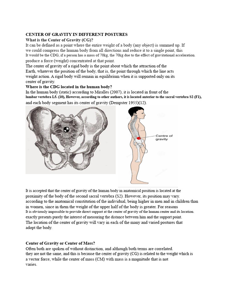 Biomechanics of Posture, Center of Gravity. | PDF | Lever | Muscle ...