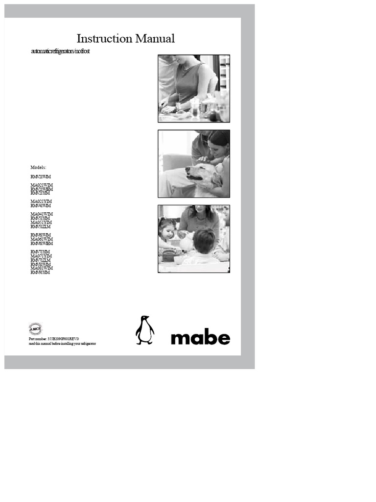 Mabe Refrigerator Installation Manual | PDF | Refrigerator | Electrical ...
