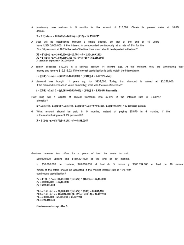 Financial Calculations and Present Value Analysis | PDF | Interest ...