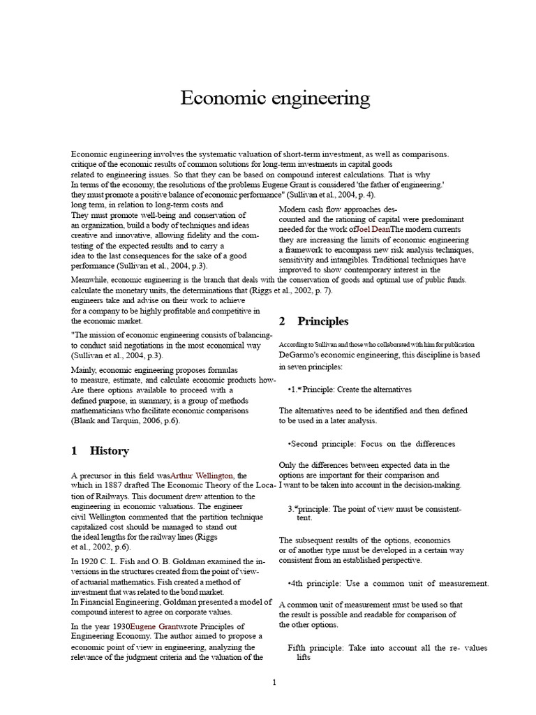 Principles of Economic Engineering | PDF | Decision Making | Engineering