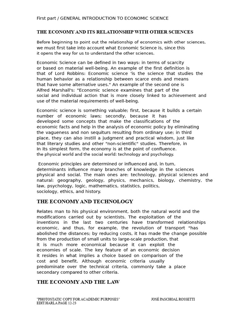 Introduction to Economic Science Concepts | PDF | Economics | Science