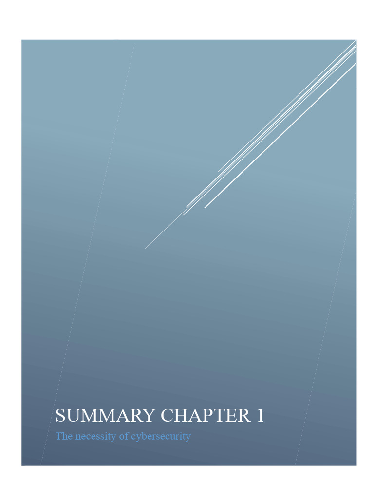 Introduction To Cybersecurity-Chapter 1-The Need For Cybersecurity | PDF | Security | Computer ...