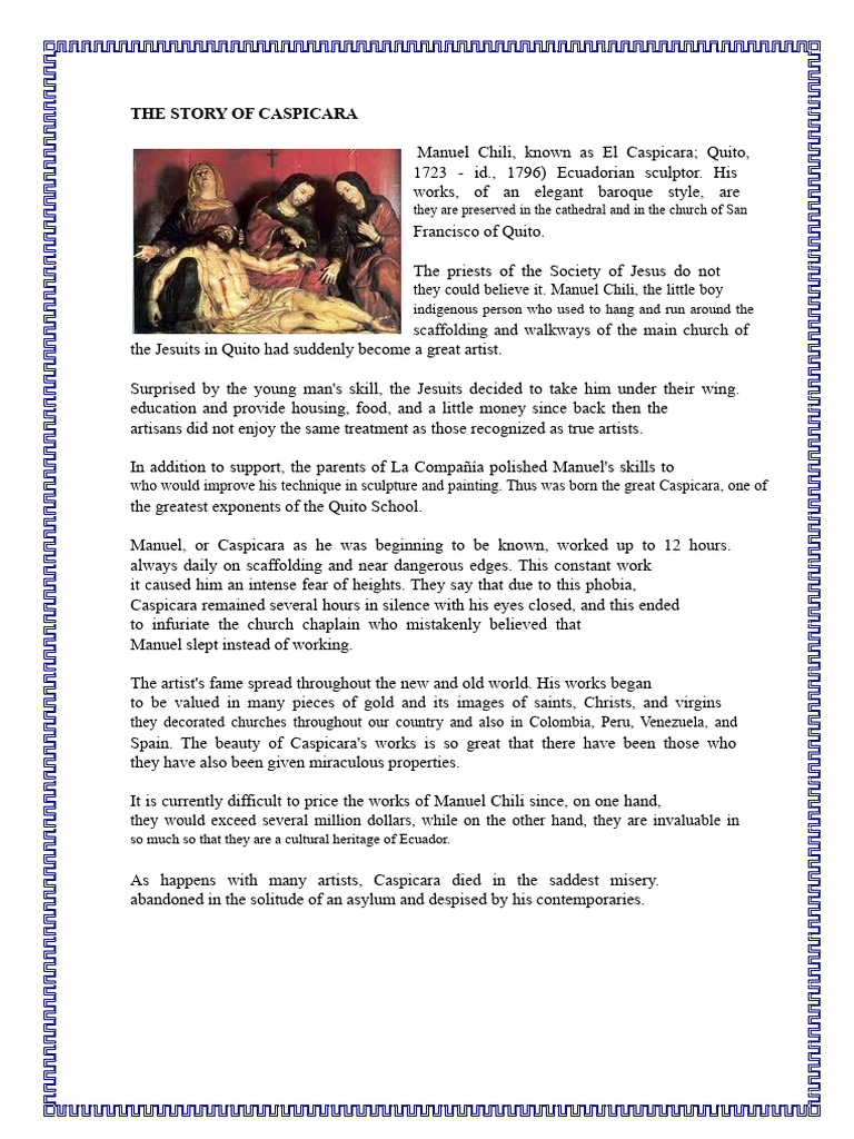 The History of Caspicara | PDF | Ecuador | The Arts