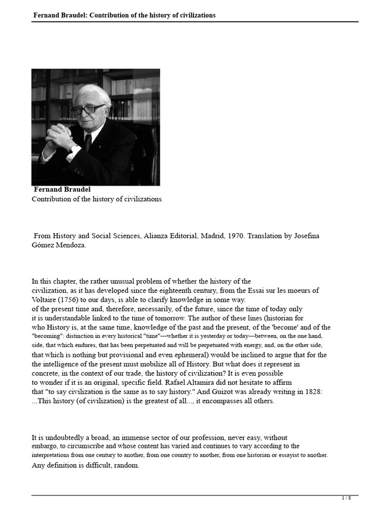 Braudel's Insights on Civilization History | PDF | Civilization ...