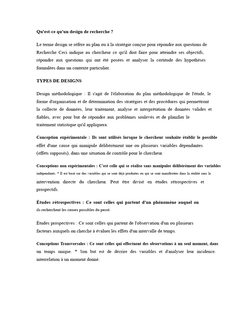 Guide complet sur le design de recherche | PDF | Données | Statistiques