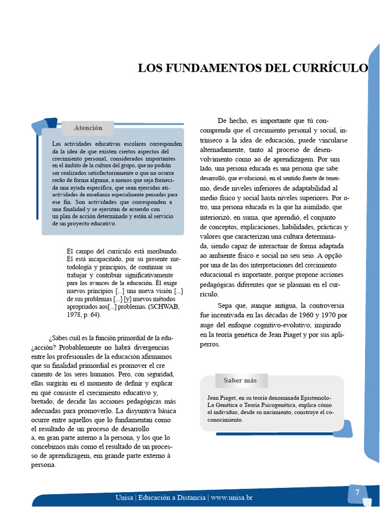Apostilla Unidad 1 - Los Fundamentos Del Currículo | PDF | Plan de ...