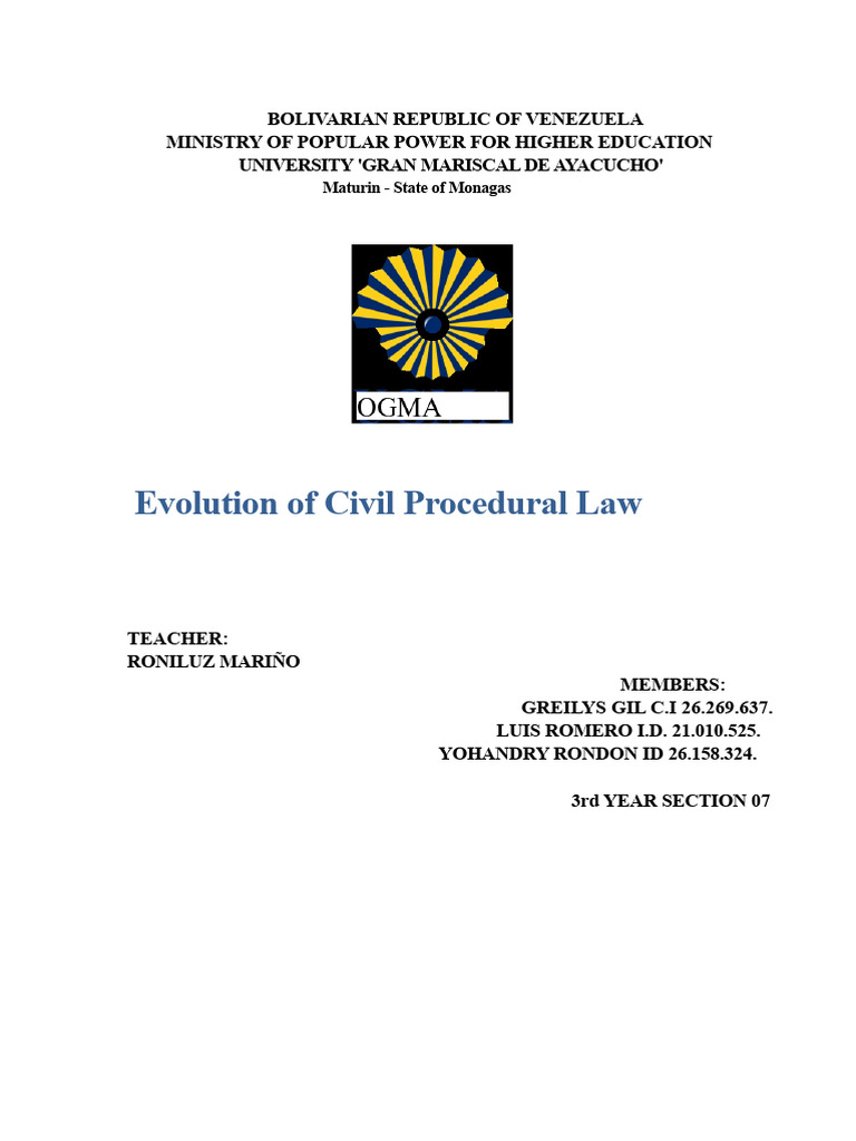 Evolution of Civil Procedural Law | PDF | Lawyer | Lawsuit