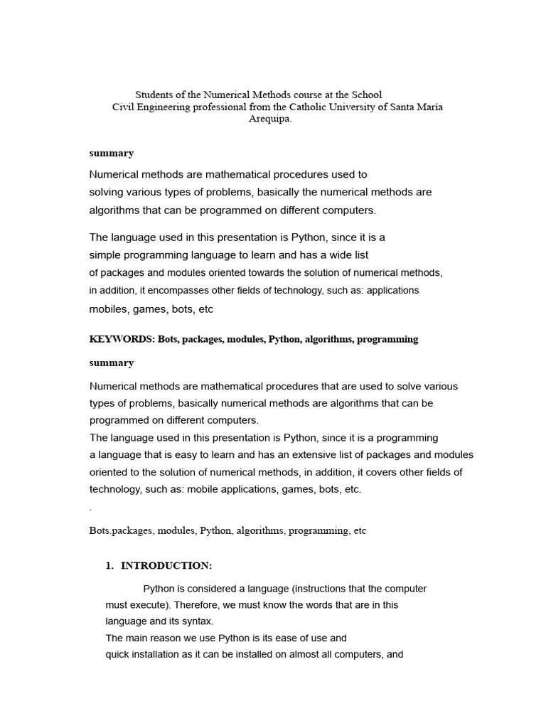Python for Numerical Methods in Engineering | PDF | Numerical Analysis ...