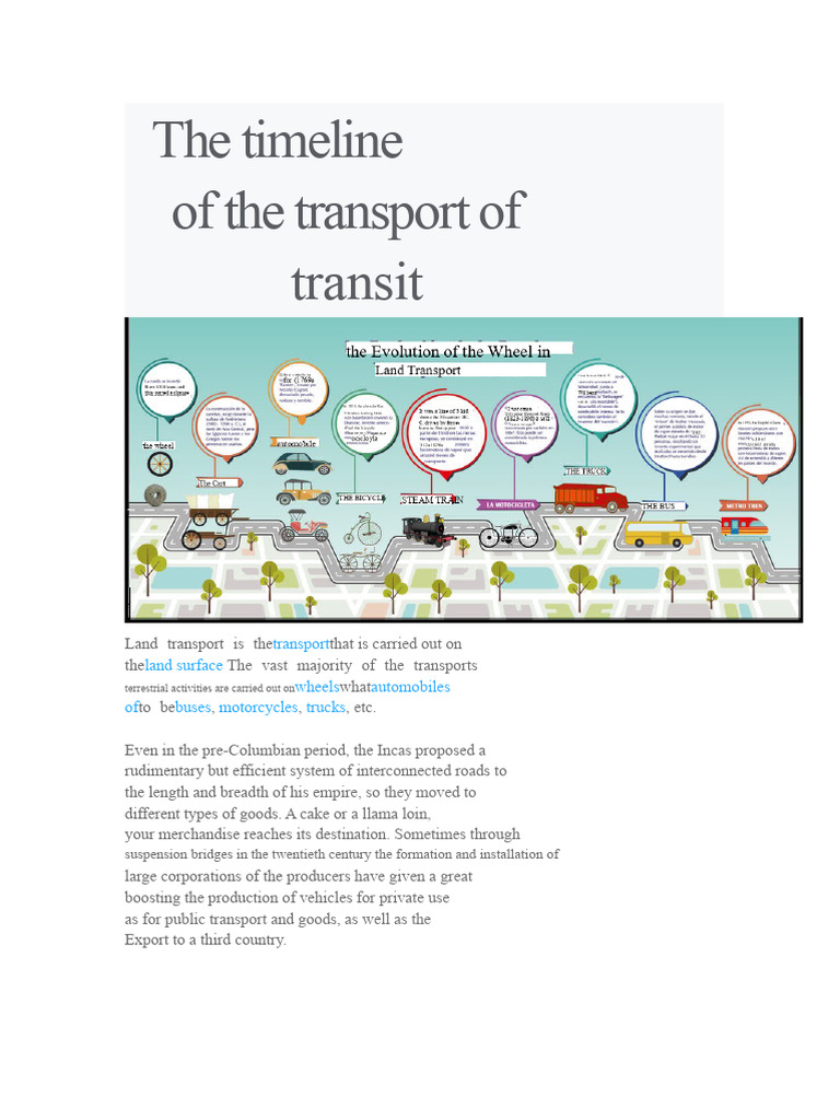 History of Land Transport Innovations | PDF | Car | Engines