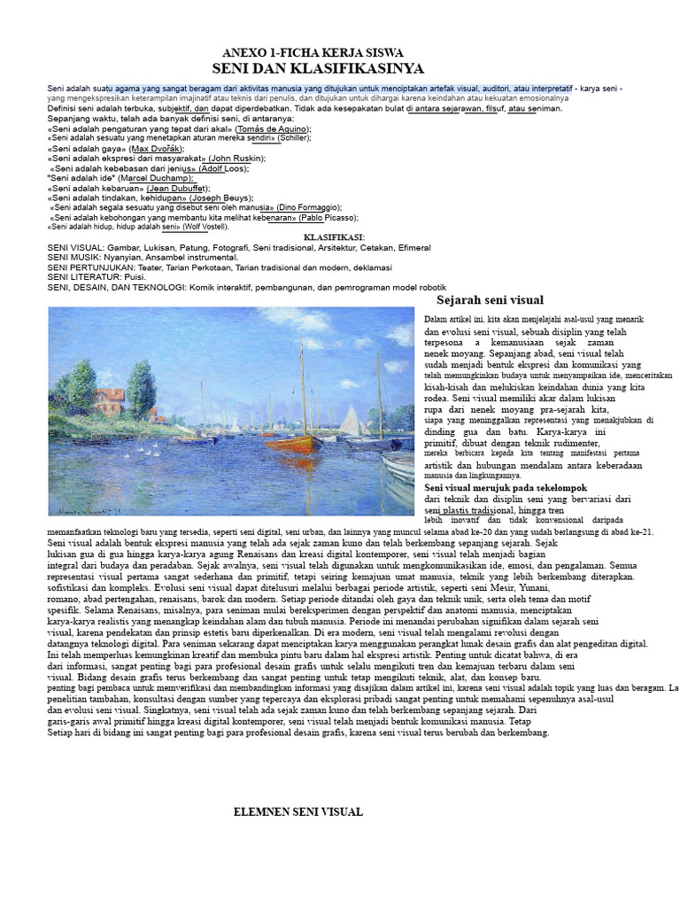 ANEXO 1 - SENI VISUAL DAN UNSUR-UNSURNYA - Salinan | PDF