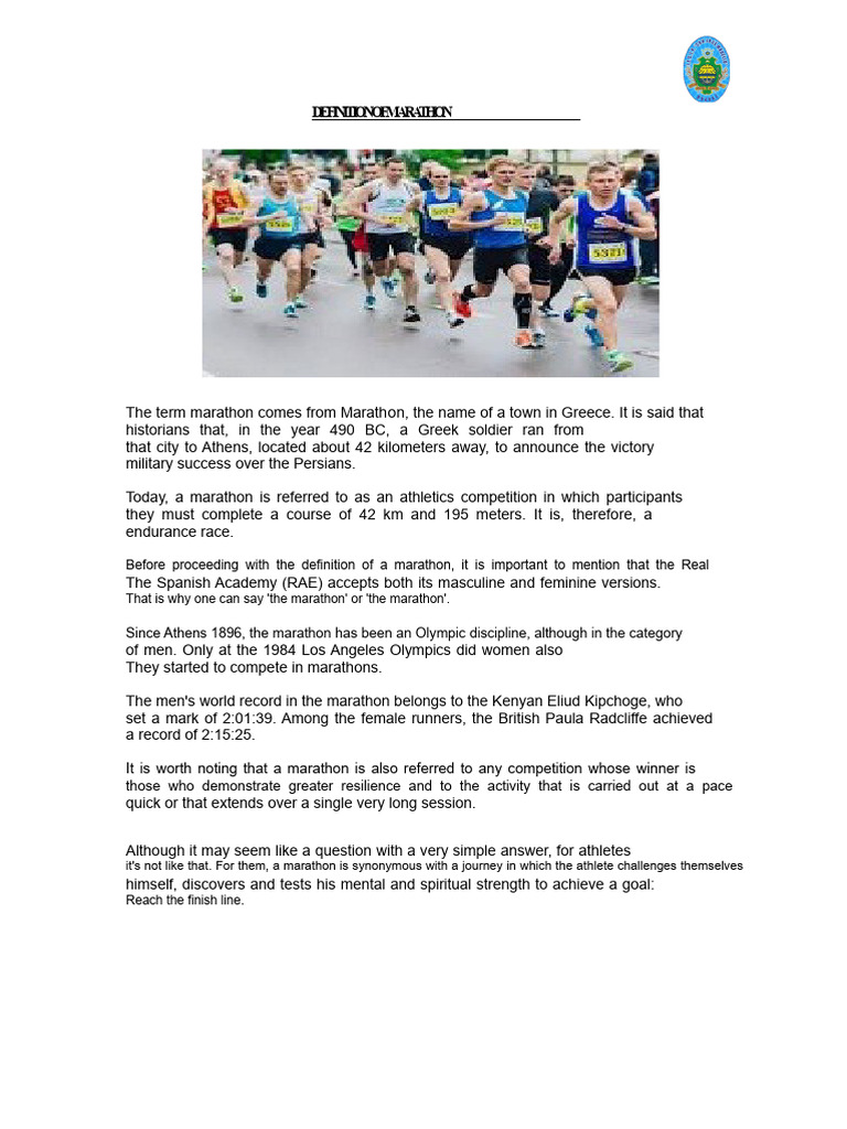 Definition of Marathon - Protocols | PDF | Marathon | Marathon Running