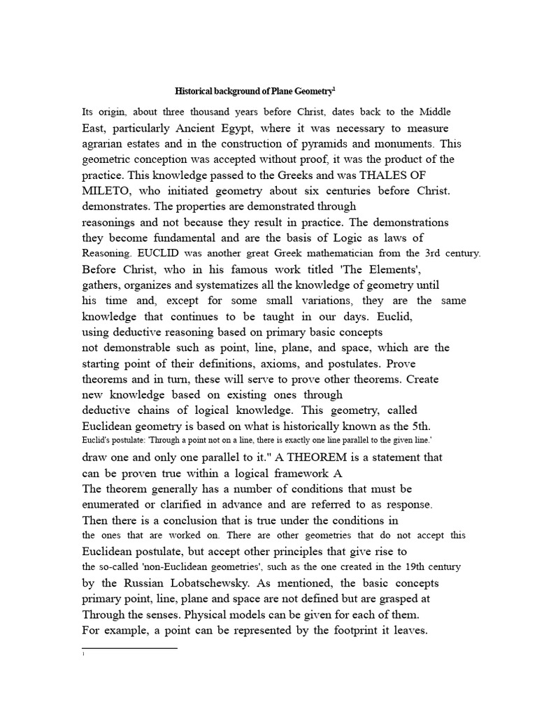 Contributions of Greek and Egyptian Cultures To Geometry | PDF ...