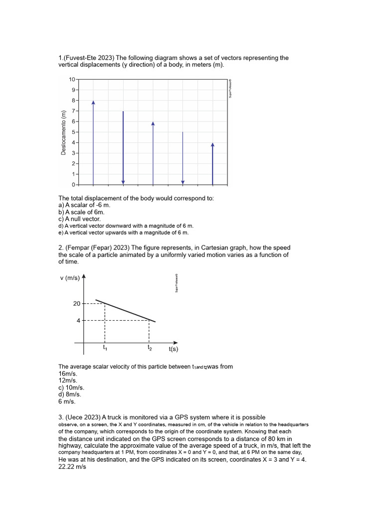 List of Physics Exercises | PDF | Euclidean Vector | Acceleration