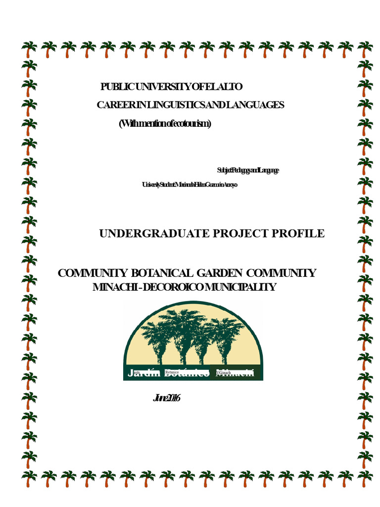 Community Botanical Garden Project Plan | PDF | Conservation Biology ...