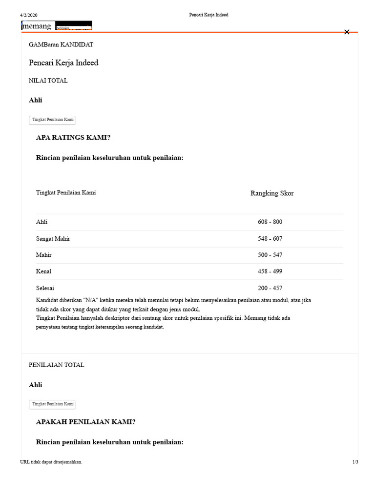 Penilaian Kognitif Indeed | PDF