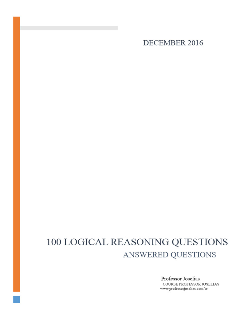 The 100 Graded Logical Reasoning Questions PDF | PDF | Reason | Logic