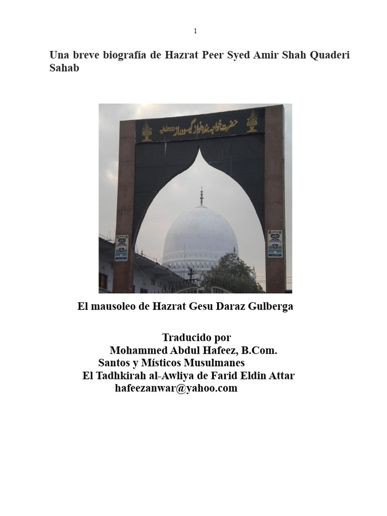 Biografía de Hazrat Peer Syed Amir Shah Quaderi | PDF | El sufismo ...