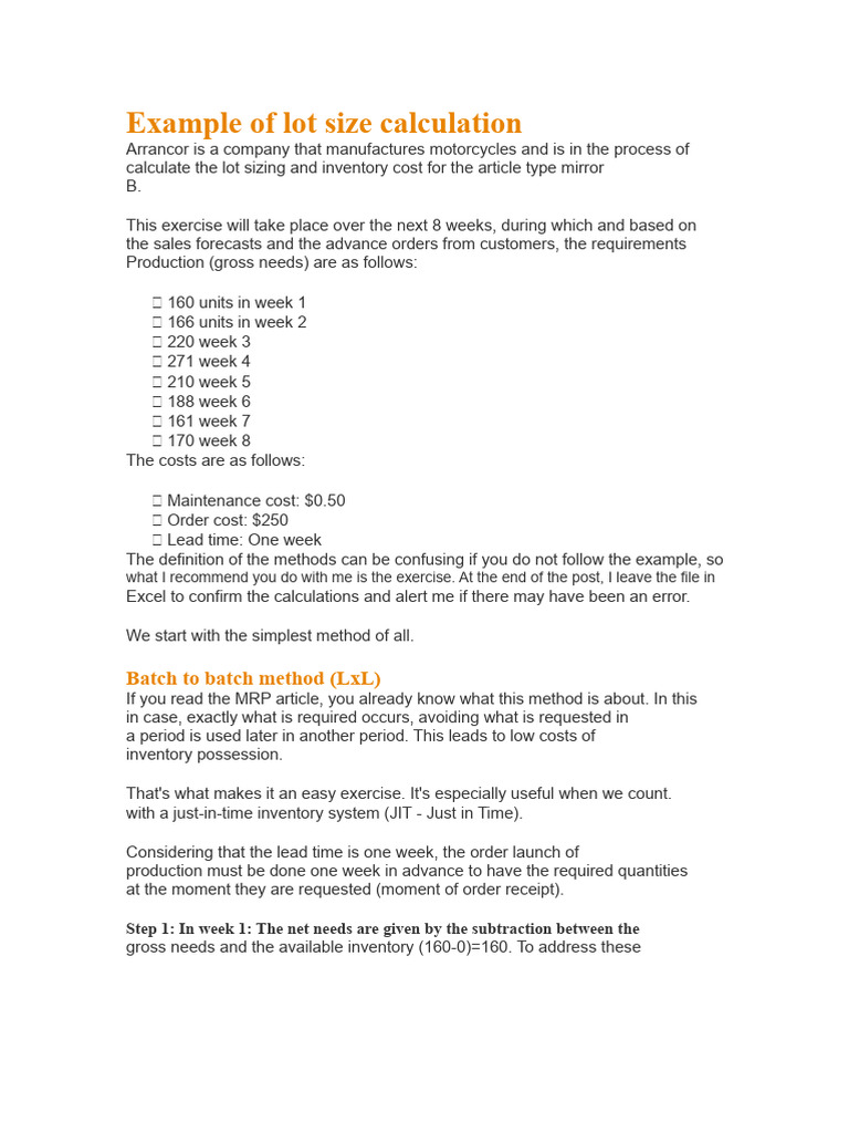 Example of Batch Size Calculation | PDF | Applied Mathematics