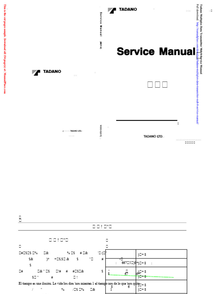 Manual de Servicio Del Transmisor de Datos Tadano Multiplex MDT 8 | PDF ...