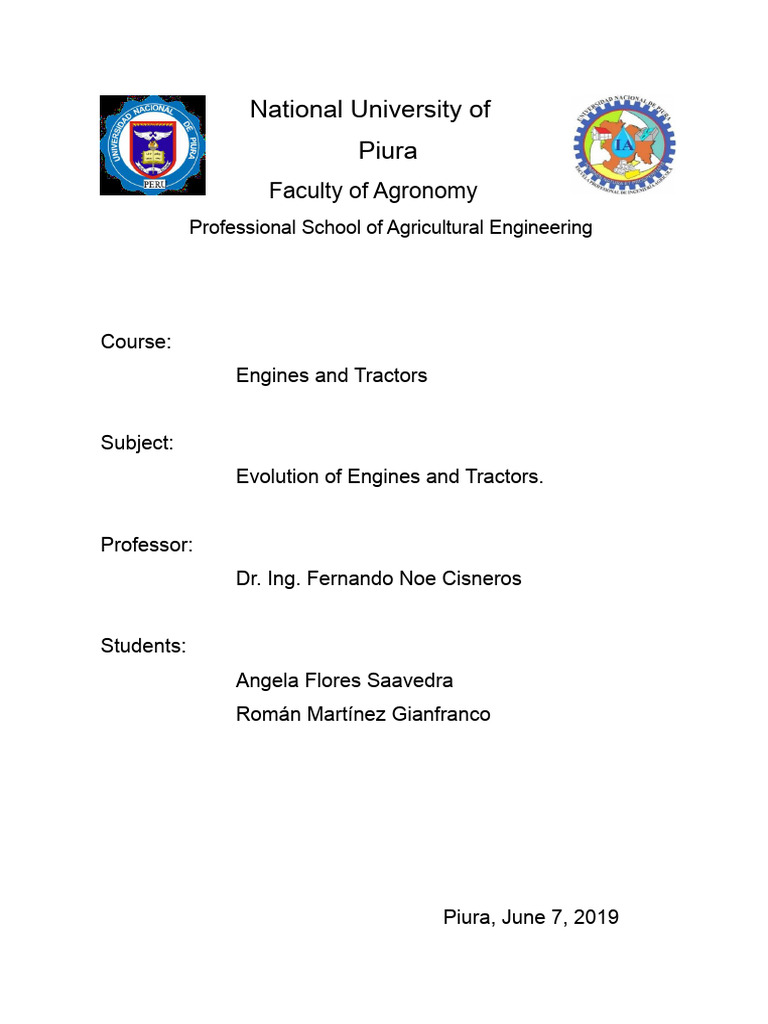Evolution of Engines and Tractors | PDF | Internal Combustion Engine ...