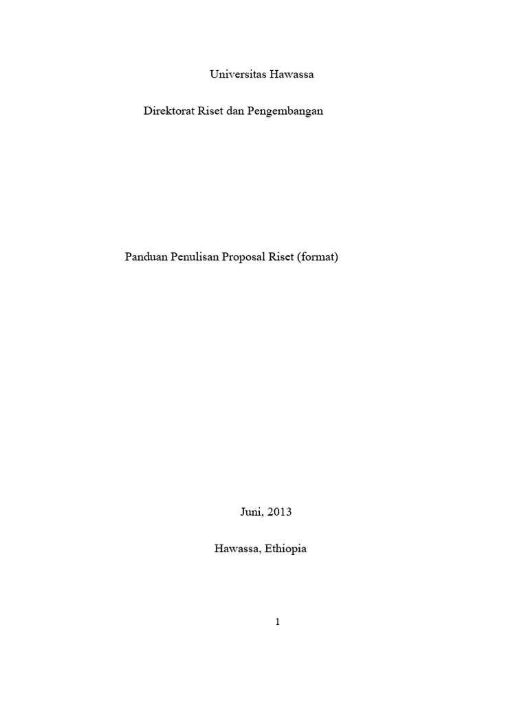 Panduan Dan Format Penulisan Proposal | PDF