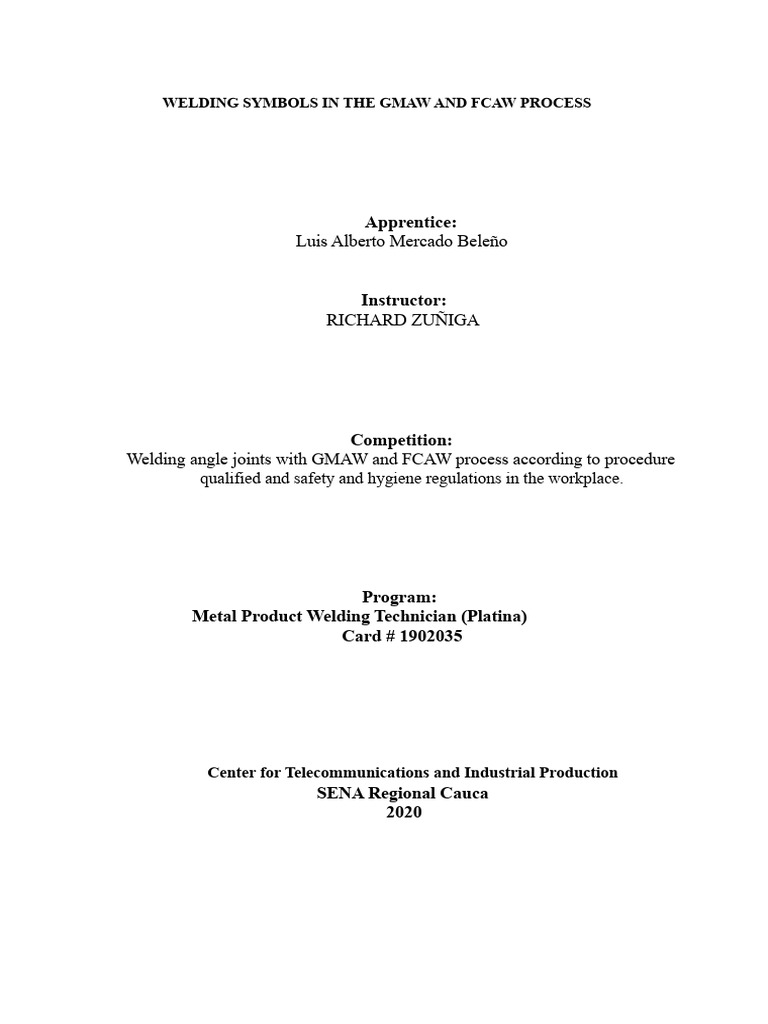 Welding Symbolism in The GMAW and FCAW Process - (Luis Mercado) PDF ...