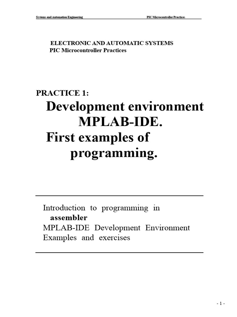 Practice1 Examples Programming Mplab Ide | PDF | Integrated Development ...