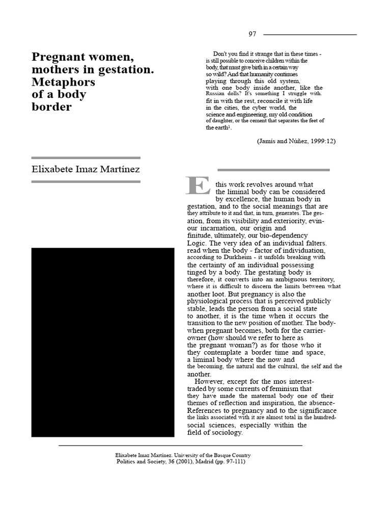 Pregnant Women, Mothers in Gestation Metaphors of A Border Body | PDF ...